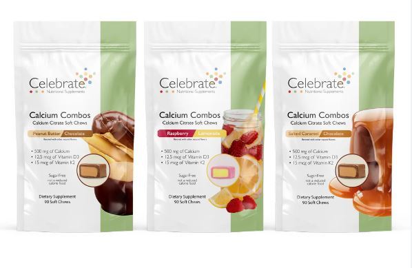 CELEBRATE CALCIUM CITRATE 500 mg COMBO w/VIT K 15 mcg CHEWY BITES ...